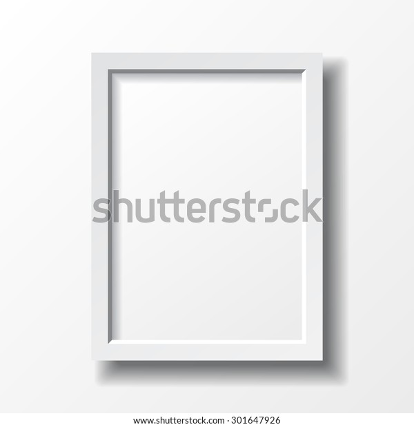 White Vertical Frame Realistic Shadows Vector Stock Vector (Royalty ...