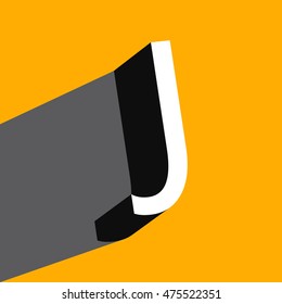 White Volume Letter J Shadow On Stock Vector (Royalty Free) 475522351 ...