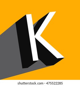 White Volume Letter K Shadow On Stock Vector (Royalty Free) 475522285 ...