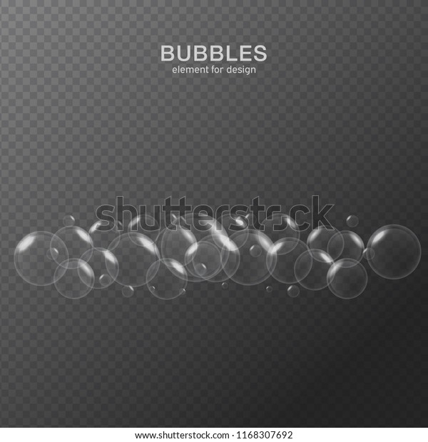 White Water Bubbles On Transparent Background Stock Vector (Royalty ...