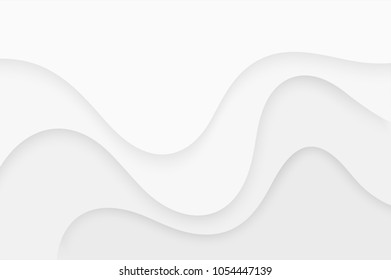 White Wavy Background Paper Cut Style Stock Vector (Royalty Free ...