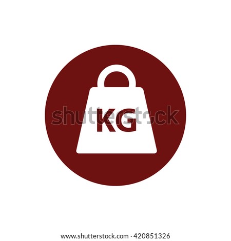 White Weight Kilogram Vector Icon Red Stock Vector (Royalty Free ...