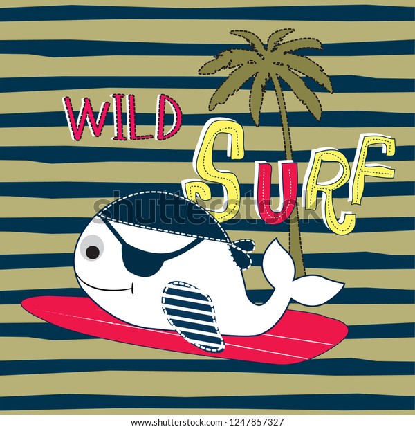 White Whale Surfer Wild Surf White Stock Vector (Royalty Free ...