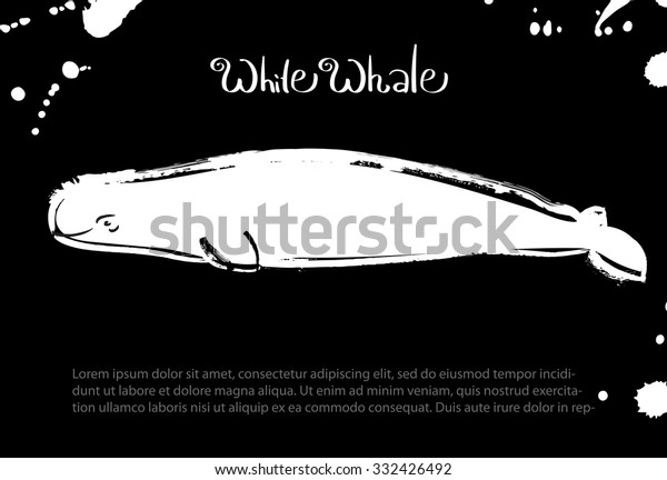 White Whale Vector Isolated Illustration Ink Stock Vector (Royalty Free ...