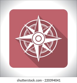 White Wind Rose Symbol Isolated On Stock Vector (Royalty Free ...