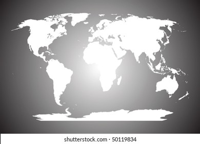 White World Map On Grey Background Stock Vector (Royalty Free) 50119834 ...
