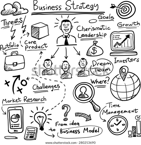whiteboard bedrijfsstrategie vector sjabloon: stockvector (rechtenvrij ...