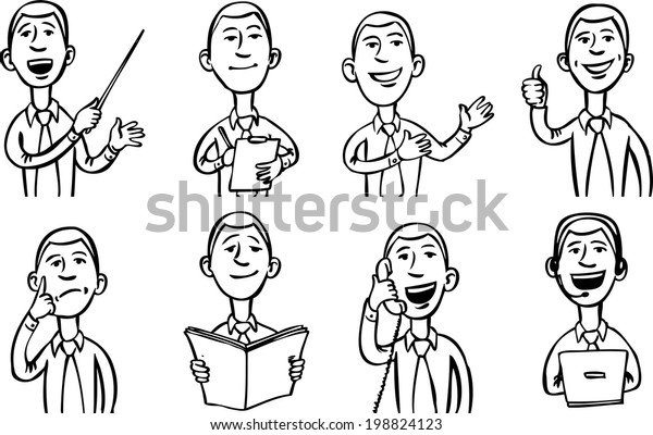 Whiteboard Drawing Businessman Work Easyedit Layered Stock Vector ...
