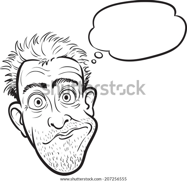 Whiteboard Drawing Surprised Crazy Man 스톡 벡터(로열티 프리) 207256555 ...