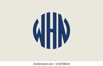Whn Circle Emblem Abstract Monogram Letter Stock Vector (Royalty Free ...