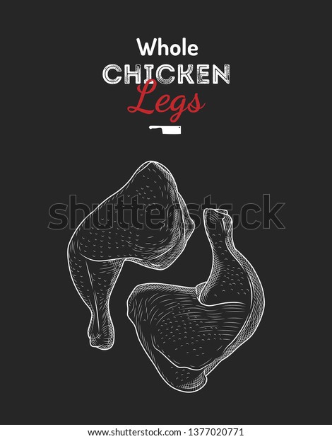 Whole Chicken Legs Drawing Vector Illustration Stock Vector (Royalty ...