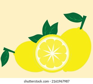Whole Half Lemon Vector On Beige Stock Vector (Royalty Free) 2161967987 ...