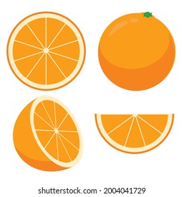 Whole Orange Half Orange Orange Slice Stock Vector (Royalty Free ...