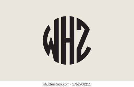 Whz Circle Emblem Abstract Monogram Letter Stock Vector (Royalty Free ...