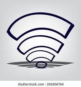 Wi Fi Icon Shadow Communication Stock Vector (Royalty Free) 242606764 ...