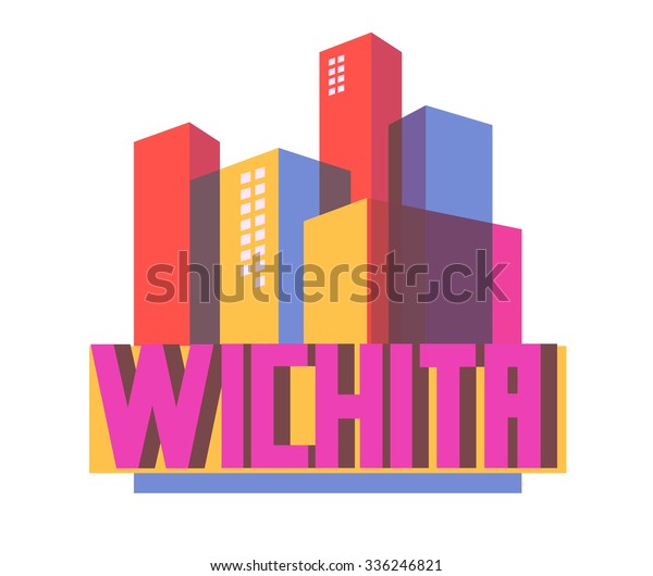 Wichita Destination Brand Logo Vector Cartoon Stock Vector (Royalty ...