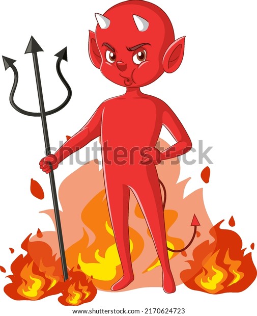 Wicked Devil Cartoon Character On White Stock Vector (Royalty Free ...