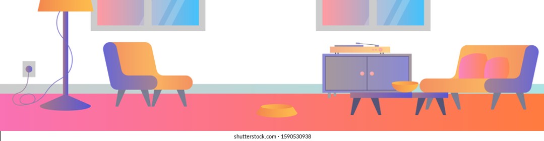 Wide Background Room Interior Banner Website Stock Vector (Royalty Free ...