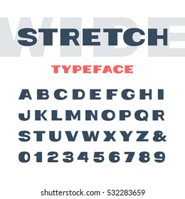 Vektor Stok Wide Font Vector Alphabet Stretch Effect (Tanpa Royalti ...