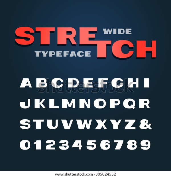 Wide Font Vector Alphabet Stretch Effect Stock Vector (Royalty Free ...
