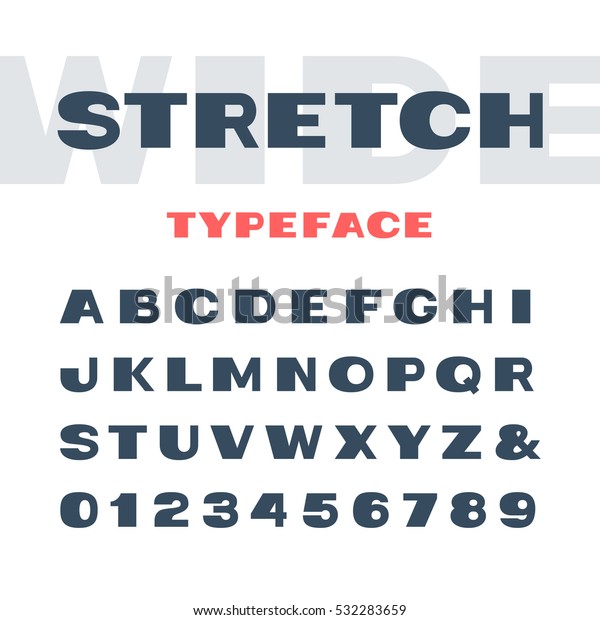 Wide Font Vector Alphabet Stretch Effect Stock Vector (Royalty Free ...