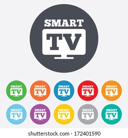 Widescreen Smart Tv Sign Icon Television: vector de stock (libre de ...