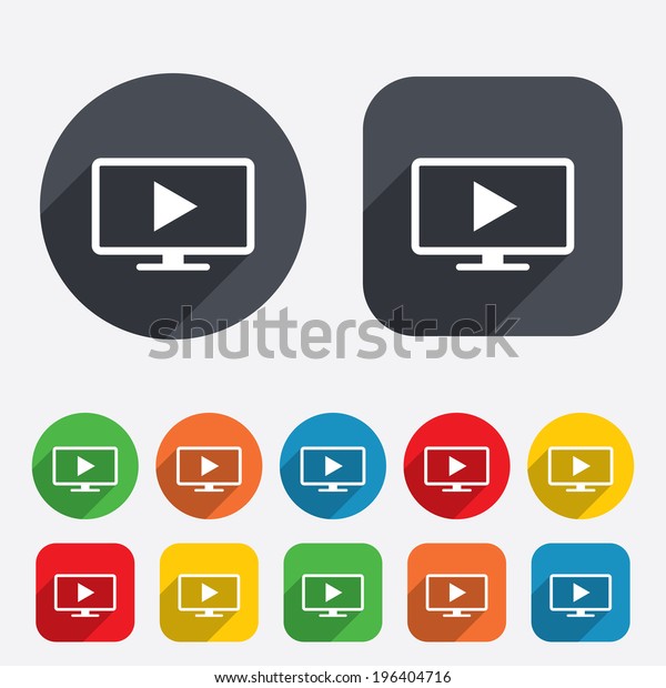 Widescreen Tv Mode Sign Icon Television Stock Vector (Royalty Free ...