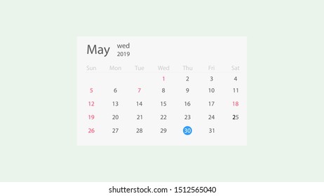 Widget Calendar Flat Style Illustration Stock Vector (Royalty Free ...