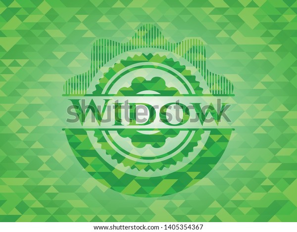Widow Green Emblem Mosaic Ecological Style Stock Vector (Royalty Free ...