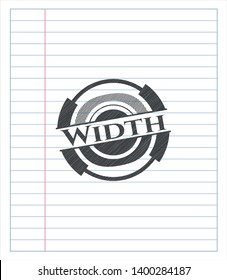 Width Emblem Drawn Pencil Vector Illustration Stock Vector (Royalty ...