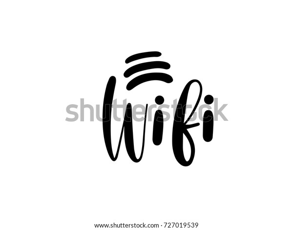 Wifi Calligraphy Hand Lettering Vector: เวกเตอร์สต็อก (ปลอดค่าลิขสิทธิ์ ...