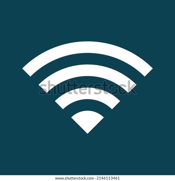 Wifi Flat Network Sign Blue Background Stock Vector (Royalty Free ...