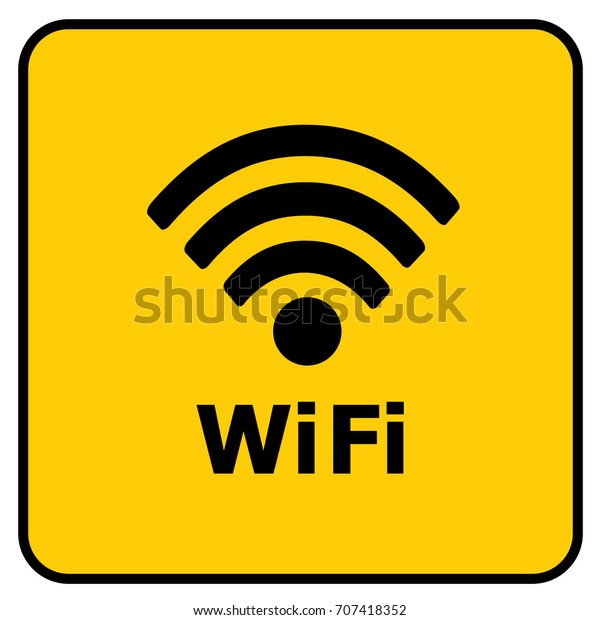 Wifi Hotspot Sign Yellow Vector Stock Vector (Royalty Free) 707418352 ...