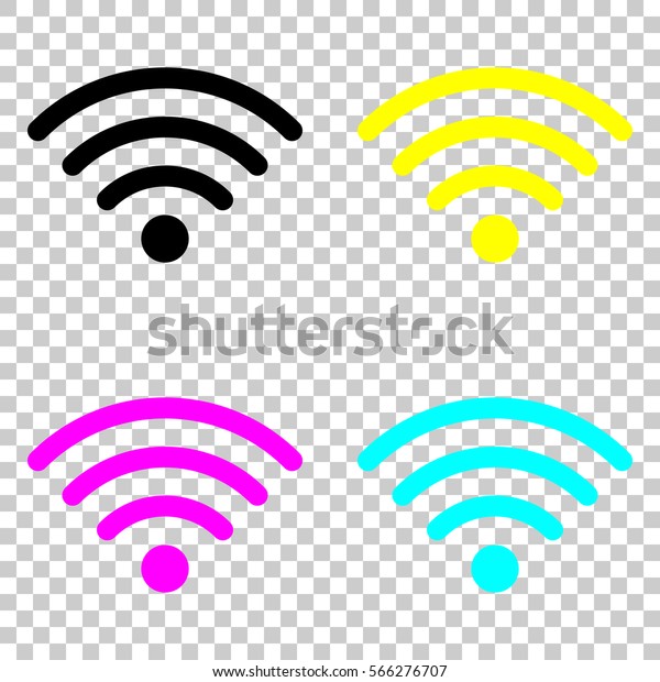 Wifi Icon Colored Set Cmyk Icons Stock Vector (Royalty Free) 566276707 ...