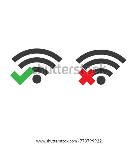 Wifi Internet Connected Disconnected Icon Vector Stock Vector (Royalty ...