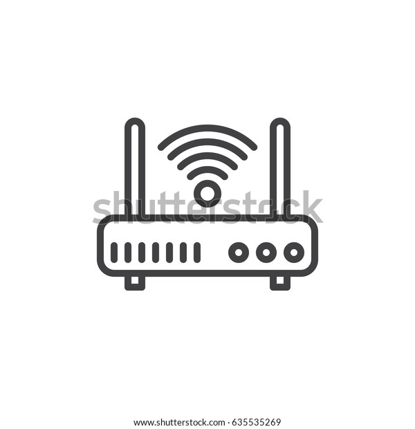 Wifi Internet Router Line Icon Outline 스톡 벡터(로열티 프리) 635535269