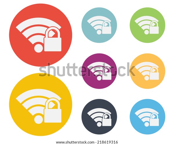 Wifi Lock Icon Symbol Vector Stock Vector (Royalty Free) 218619316 ...