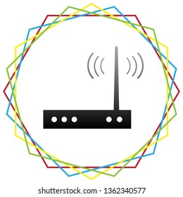 Wifi Modem Sign Vector Black Icon Stock Vector (Royalty Free ...