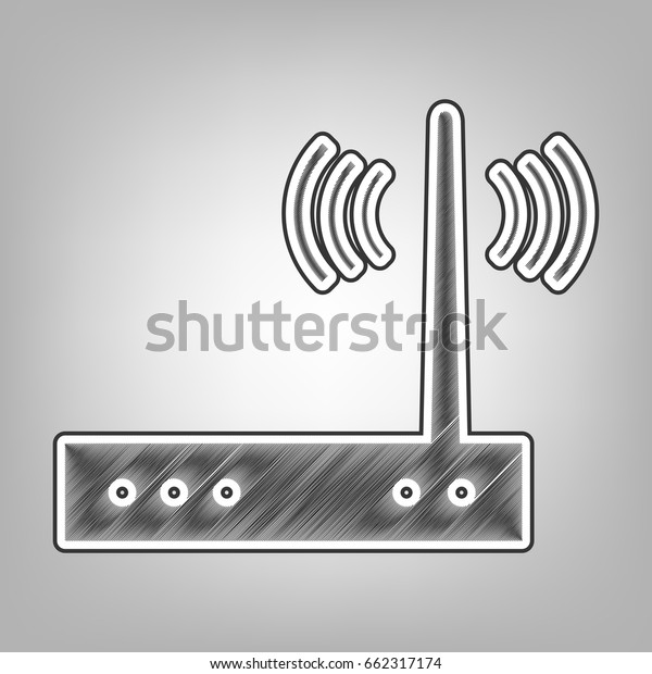 Wifi Modem Sign Vector Pencil Sketch Stock Vector (Royalty Free ...