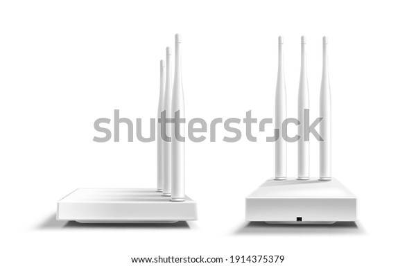 Wifi Router Front Side View Mockup Stock Vector (Royalty Free ...
