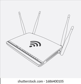 Wifi Router Hand Drawing Vector Eps Stock Vector (Royalty Free ...