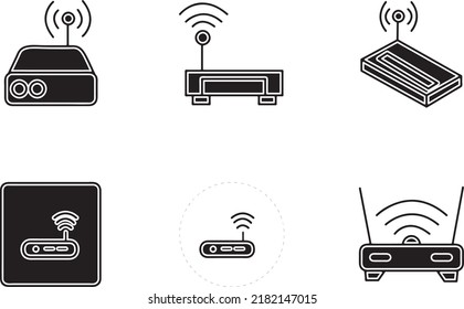 Wifi Router Icon Set Collection Vector Stock Vector (Royalty Free ...