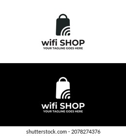 Wifi Shop Logo Isolated Flat Style Stock Vector (Royalty Free ...