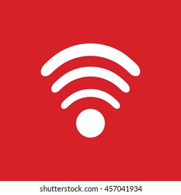Wifi Sign Vector Icon Red Background Stock Vector (Royalty Free ...