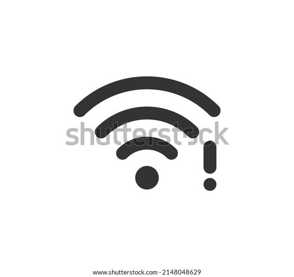 Vektor Stok Wifi Symbol Exclamation Mark Icon Jamming (Tanpa Royalti ...