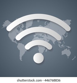 Wifi Symbol World Map Stock Vector (Royalty Free) 446768827 | Shutterstock