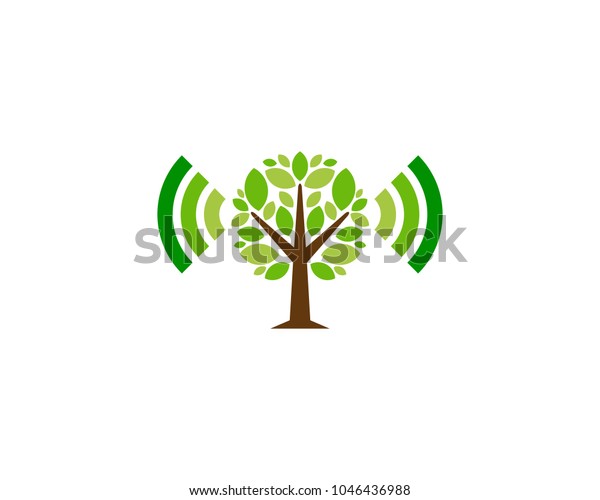 Wifi Tree Icon Logo Design Element Stock Vector (Royalty Free) 1046436988