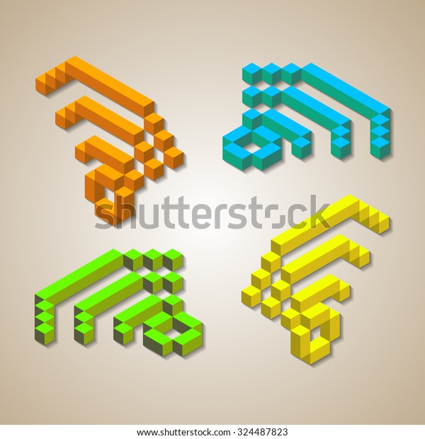 Wifi Vector Pixel Art Icons Stock Vector (Royalty Free) 324487823 ...
