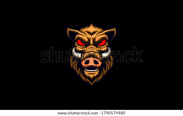 Wild Angry Boar Head Vector Stock Vector (Royalty Free) 1790579480