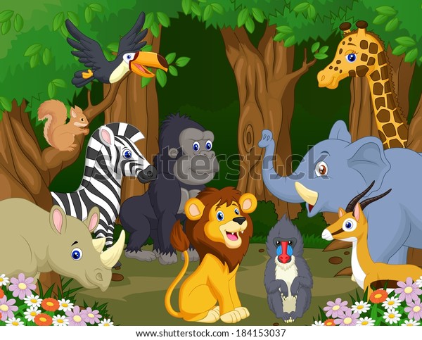 Wild Animal Cartoon Stock Vector (Royalty Free) 184153037 | Shutterstock